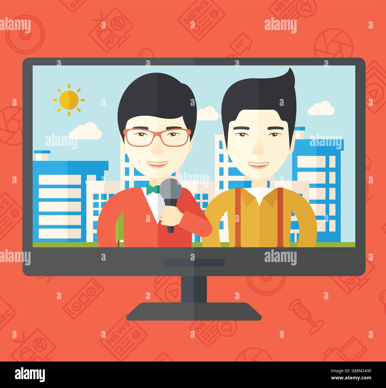 Asian tv presenter Stock Vector Images - Alamy