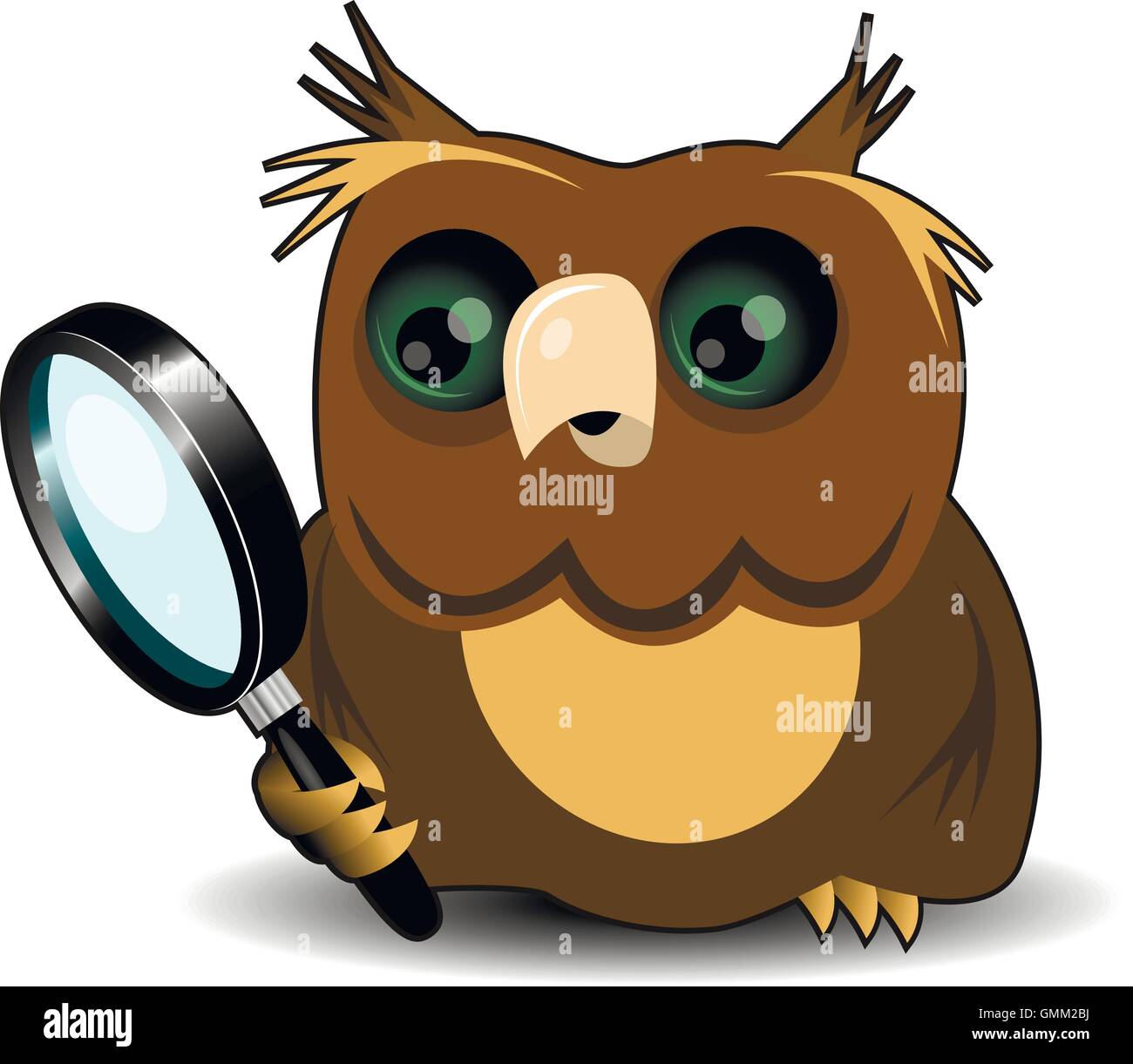 Owl with a magnifying glass Stock Vector Image & Art - Alamy