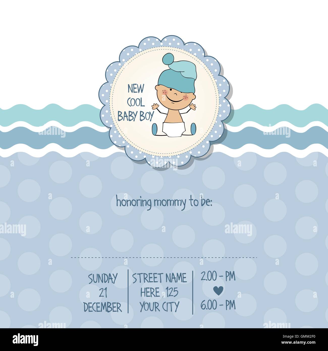baby boy shower card Stock Vector Image & Art - Alamy