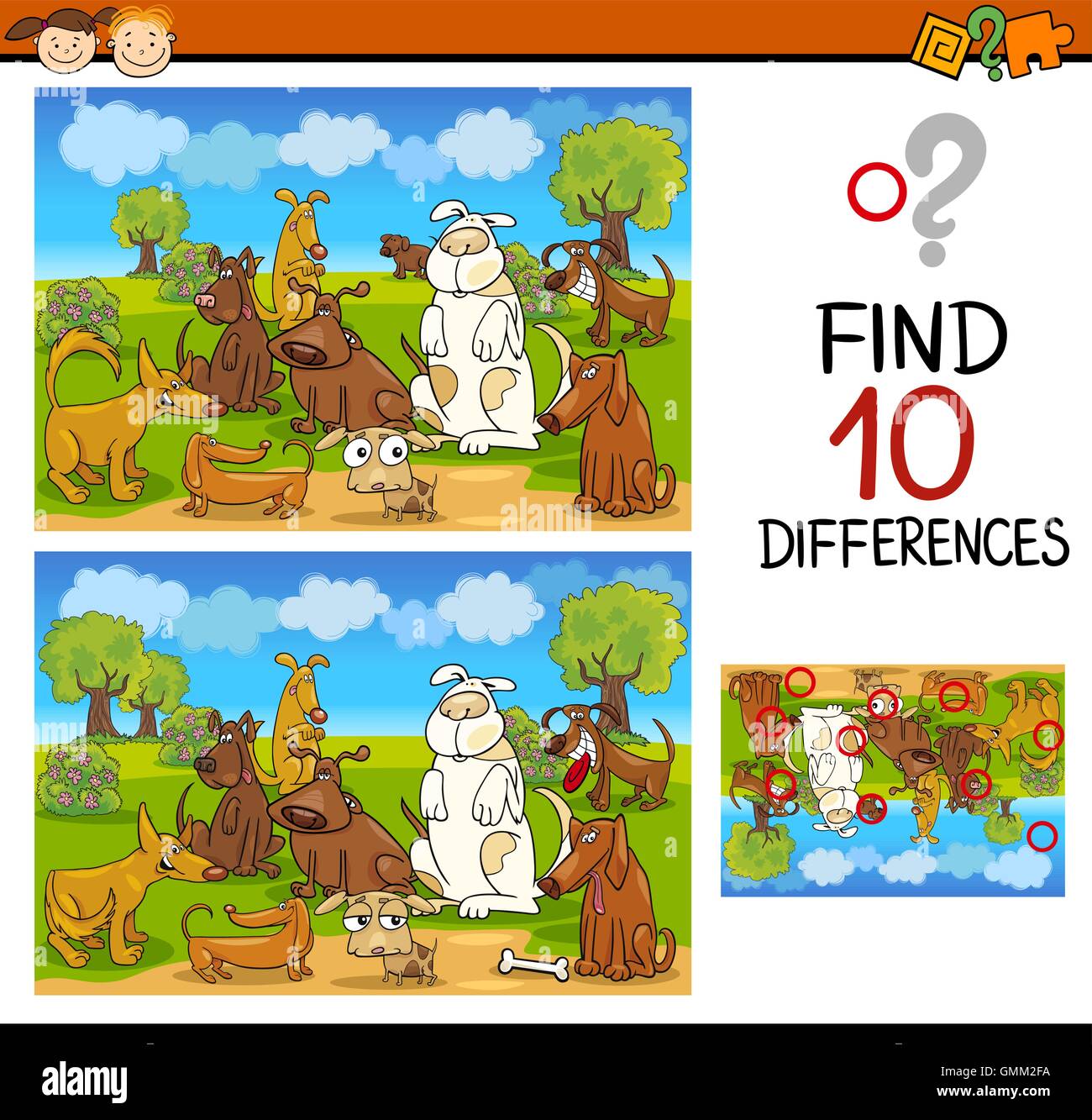 Cartoon Illustration Spot Differences Educational High Resolution Stock ...