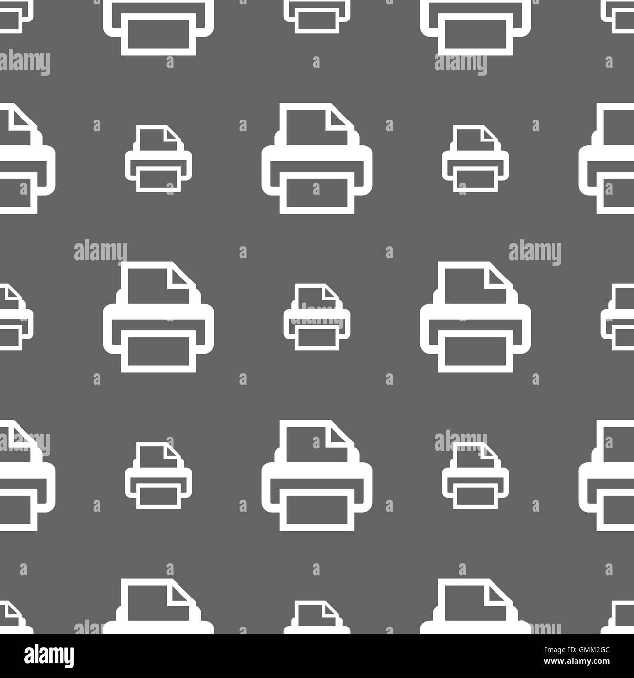 Print sign icon. Printing symbol. Seamless pattern on a gray background ...