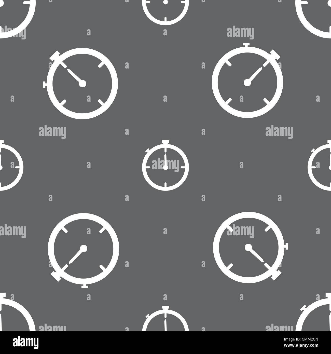Timer sign icon. Stopwatch symbol. Seamless pattern on a gray ...