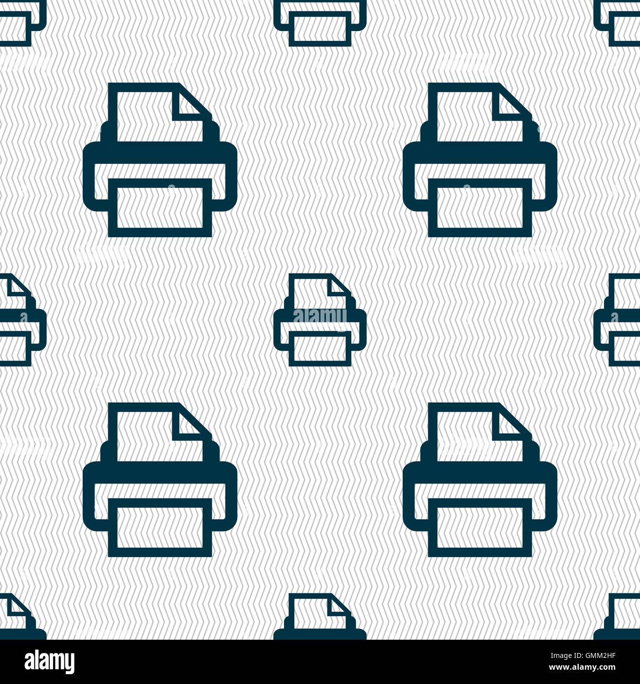 Print sign icon. Printing symbol. Seamless abstract background with ...