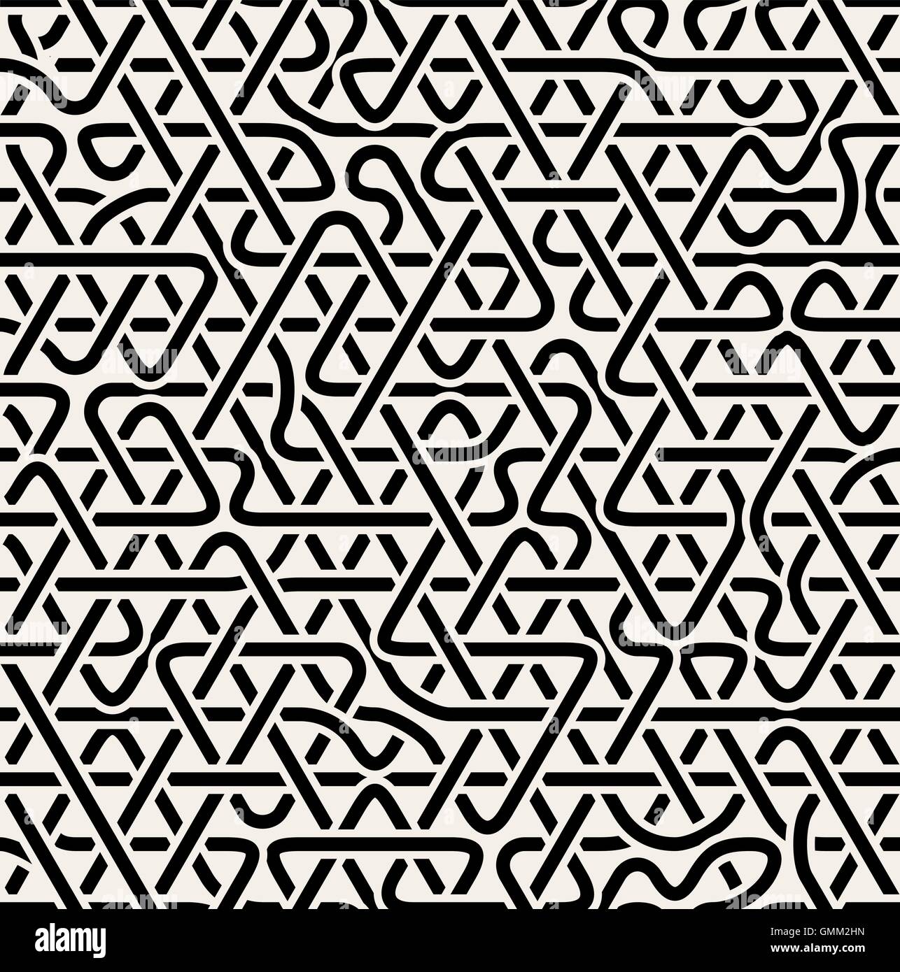 Vector Seamless Black And White Triangle Overlapping Line Junction ...