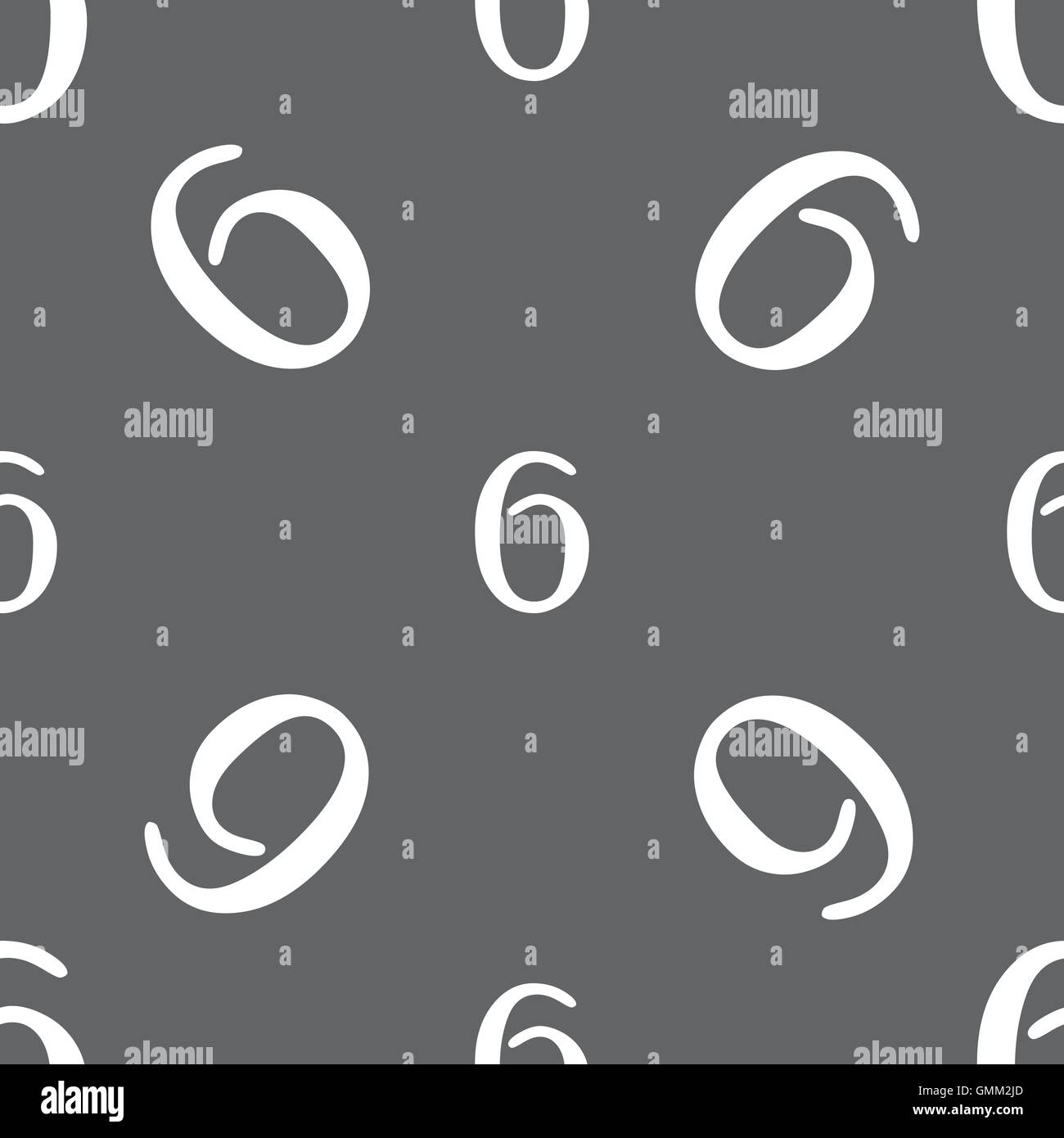 number six icon sign. Seamless pattern on a gray background. Vector ...