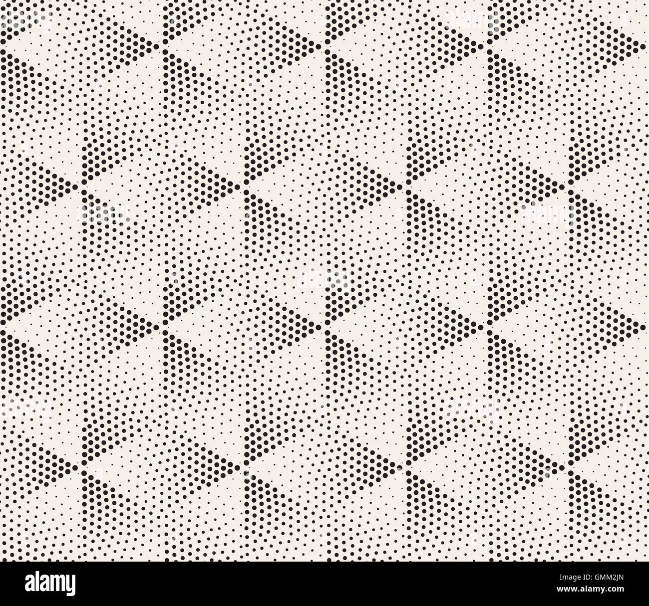 Vector Seamless Black and White Dot Stippling Geometric Rhombus Cube ...