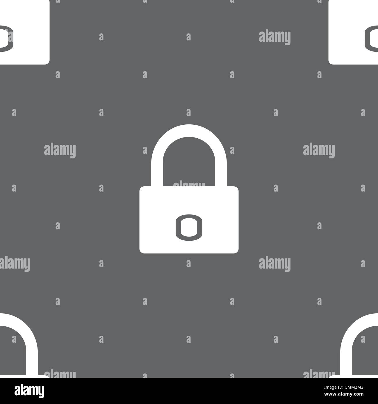 Lock sign icon. Locker symbol. Seamless pattern on a gray background ...