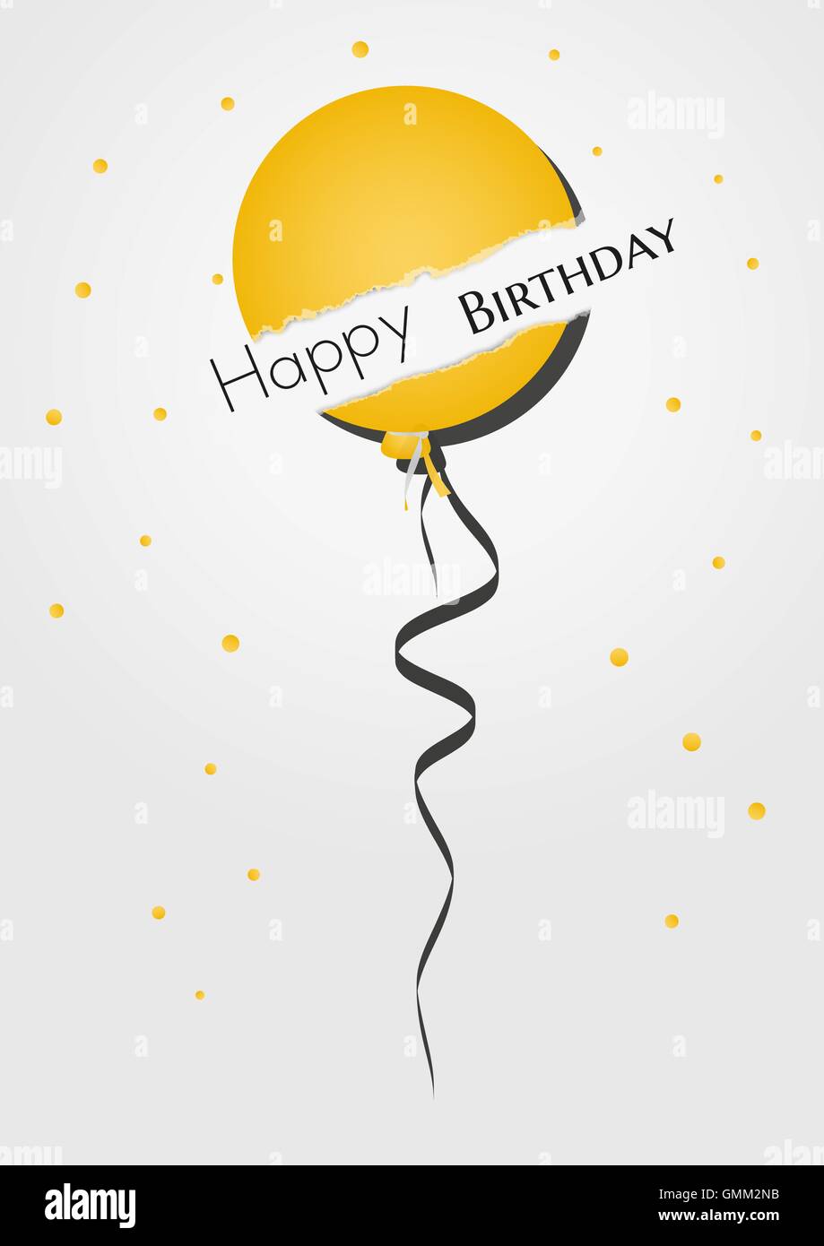 birthday card with broken balloon Stock Vector Image & Art - Alamy