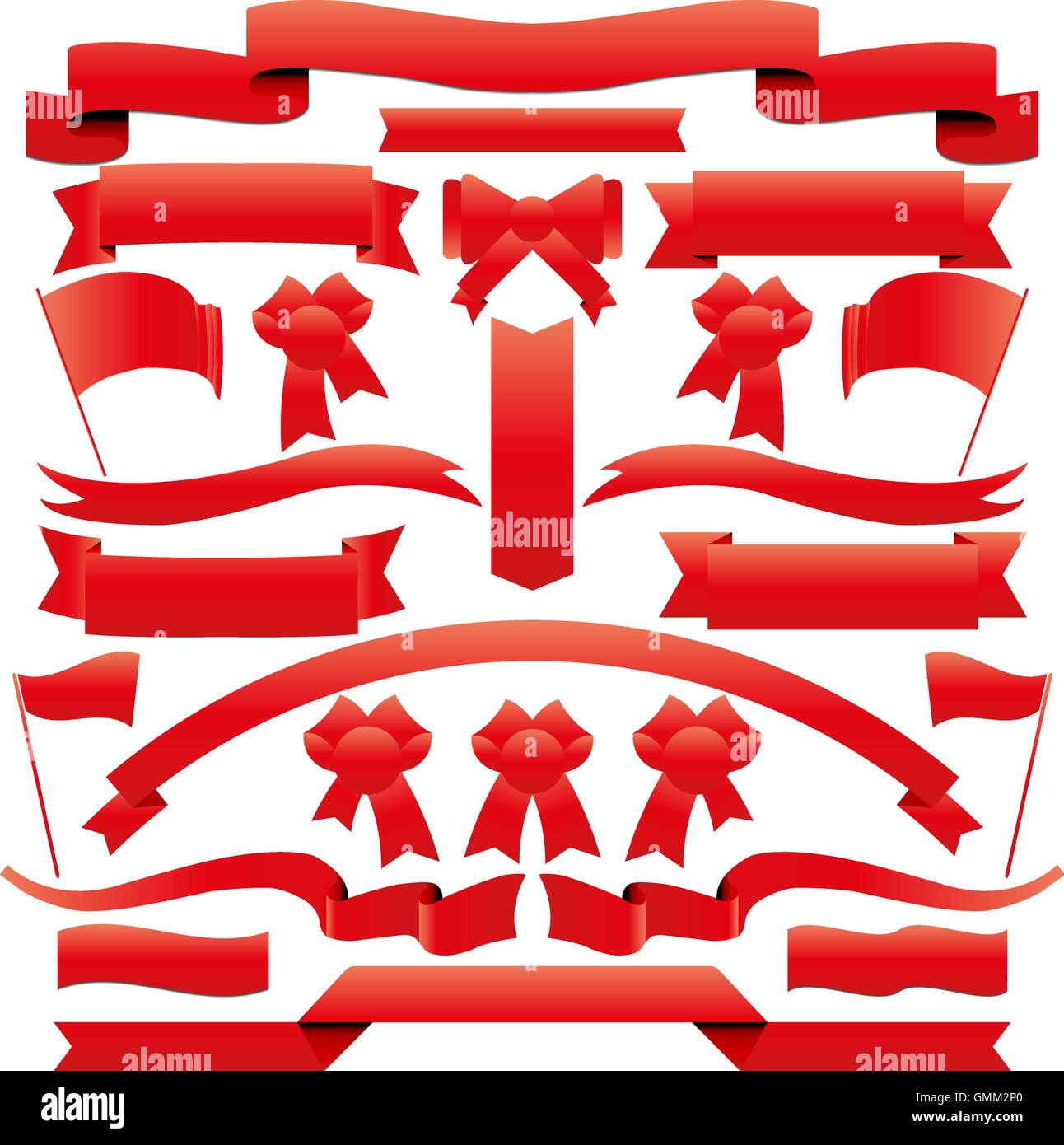 Set of ribbons and flags, vector illustration Stock Vector Image & Art ...