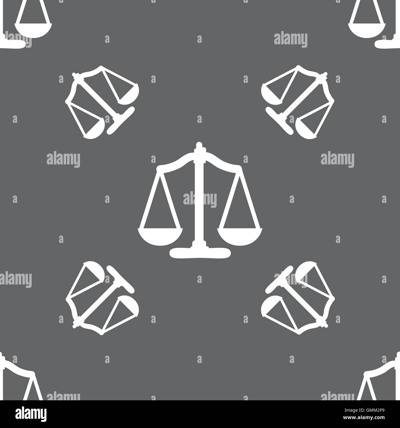 Scales balance. Seamless pattern on a gray background. Vector Stock ...