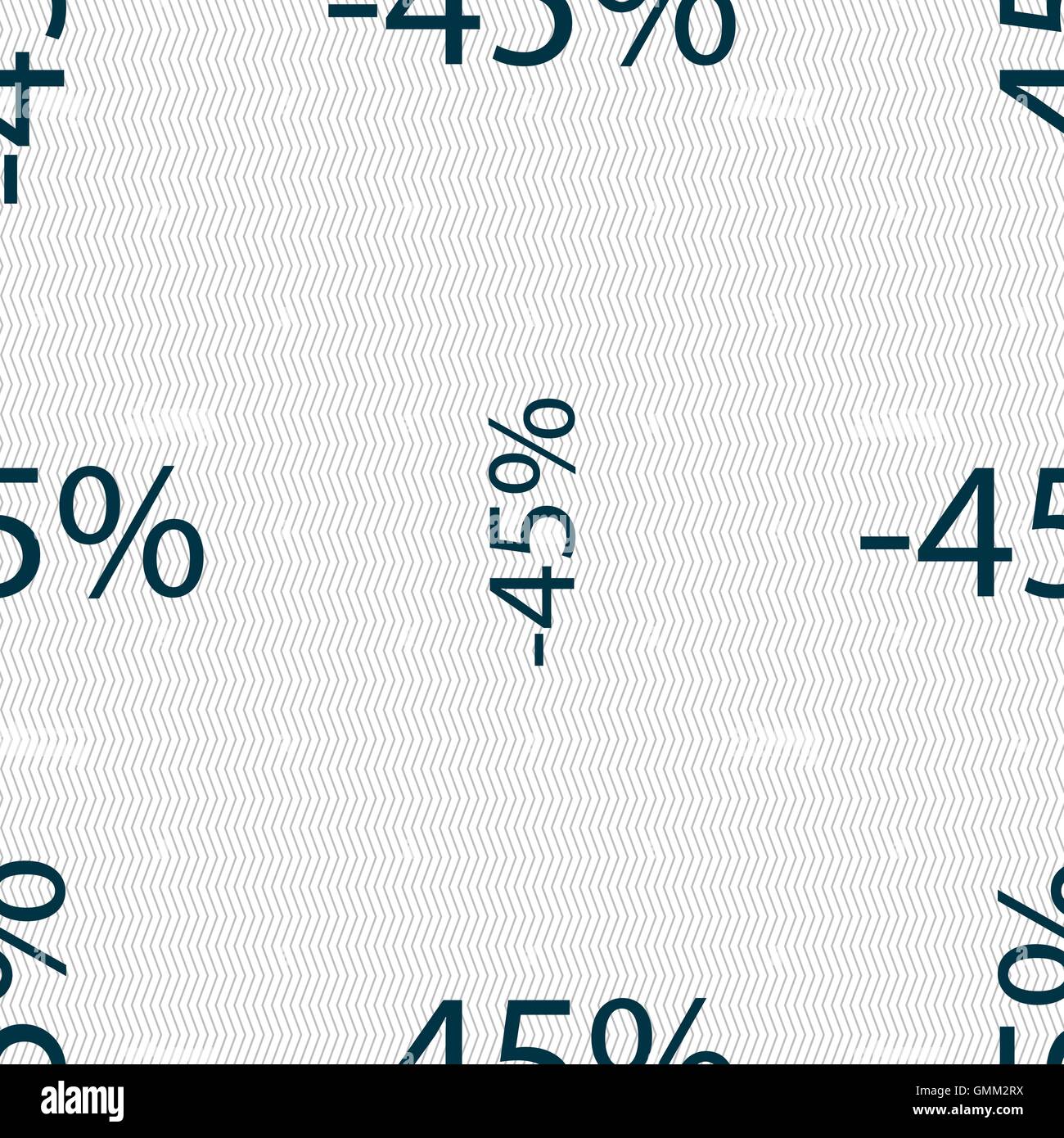 45 percent discount sign icon. Sale symbol. Special offer label ...
