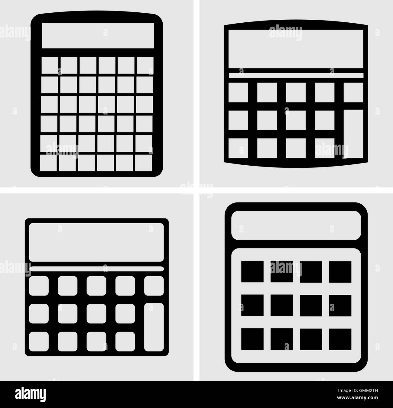 Calculator icon isolated design Black and White Stock Photos & Images ...