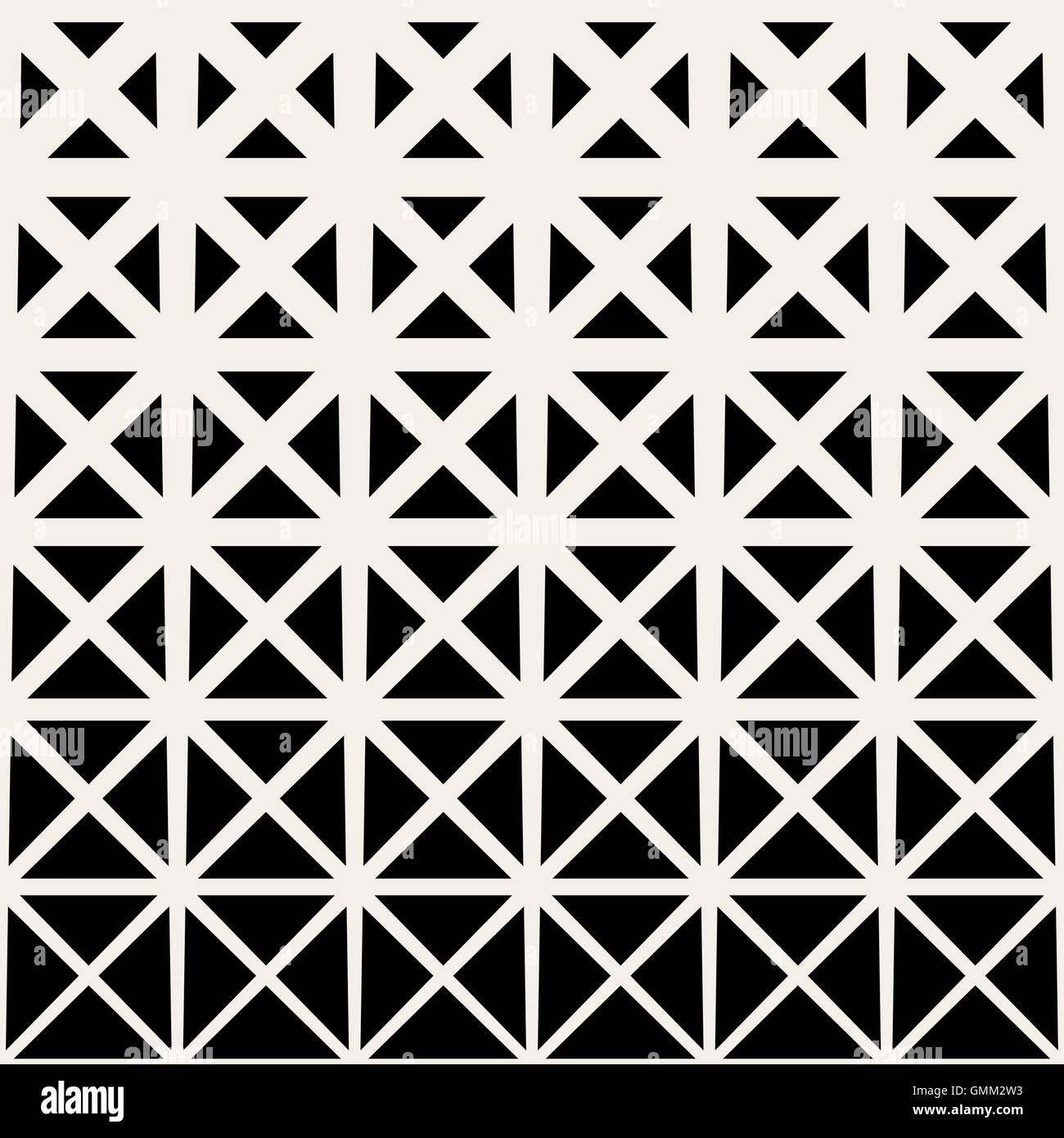 Vector Seamless Black And White Triangle Grid Halftone Pattern Stock ...