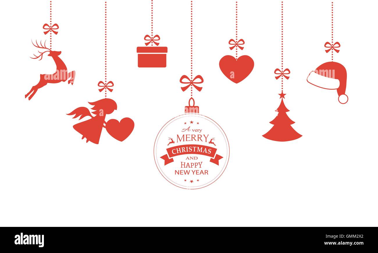 Christmas icon elements hanging Stock Vector Images - Alamy