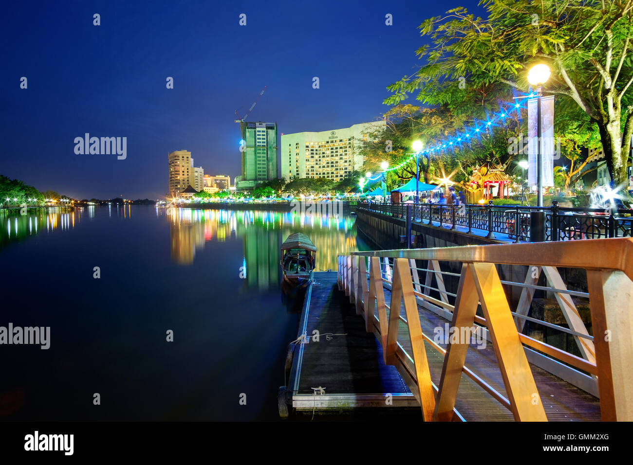 Kuching city at night, Malaysia Stock Photo - Alamy