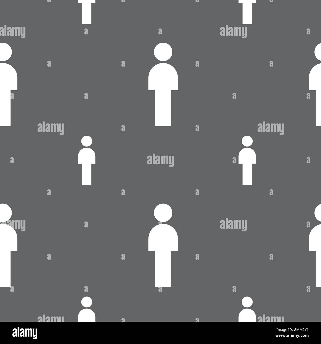 Human sign icon. Man Person symbol. Male toilet. Seamless pattern on a ...
