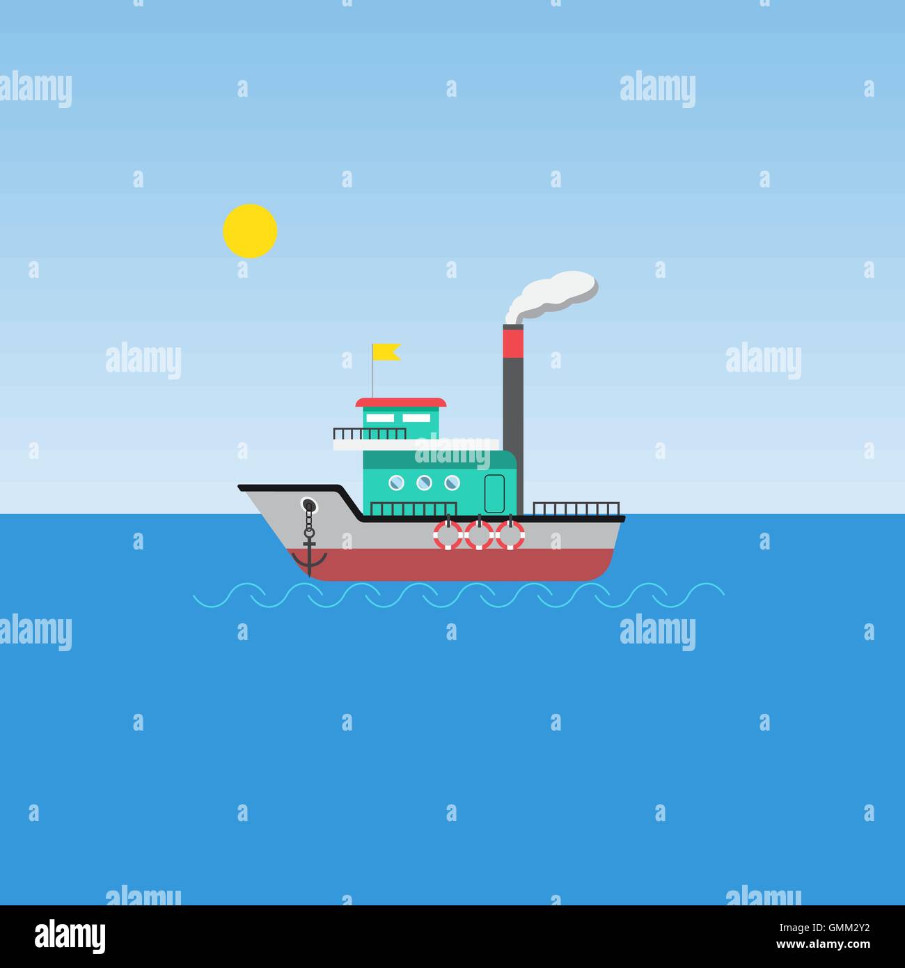 Small ship picture Stock Vector Image & Art - Alamy