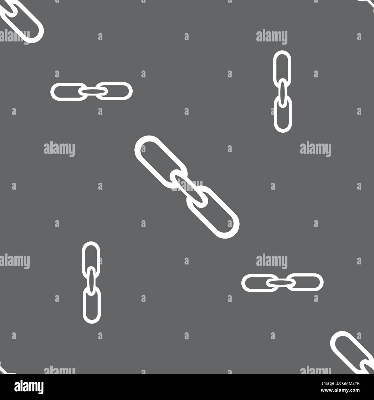 Link sign icon. Hyperlink chain symbol. Seamless pattern on a gray ...