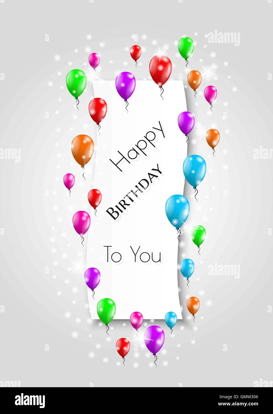 happy birthday label and balloons Stock Vector Image & Art - Alamy