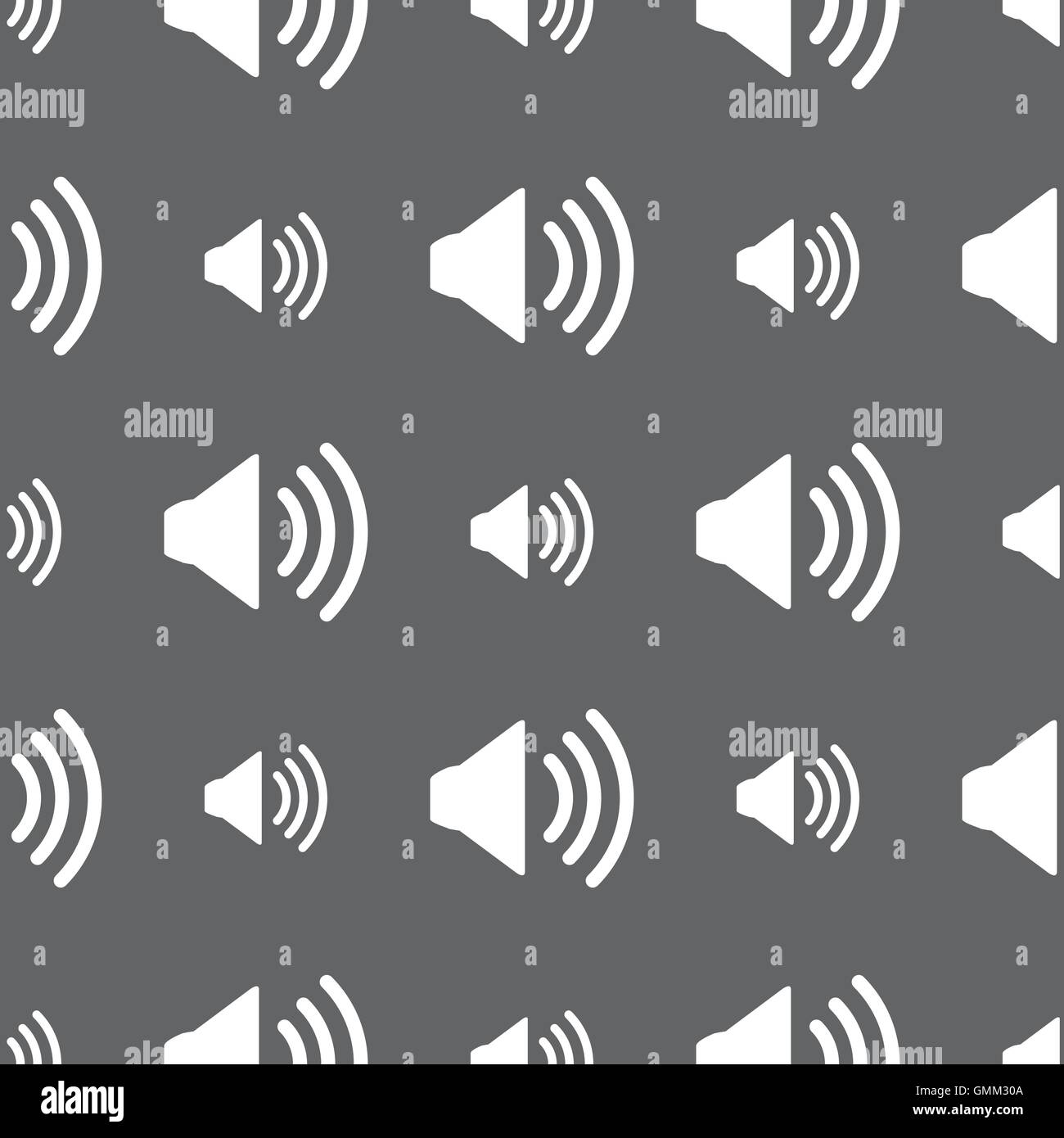 Speaker volume sign icon. Sound symbol. Seamless pattern on a gray ...
