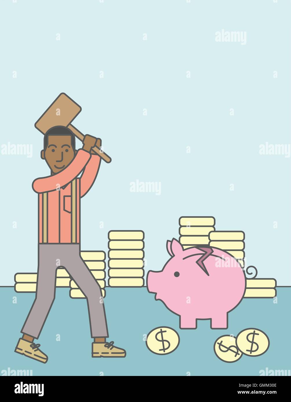 Broken piggy bank vector hi-res stock photography and images - Alamy