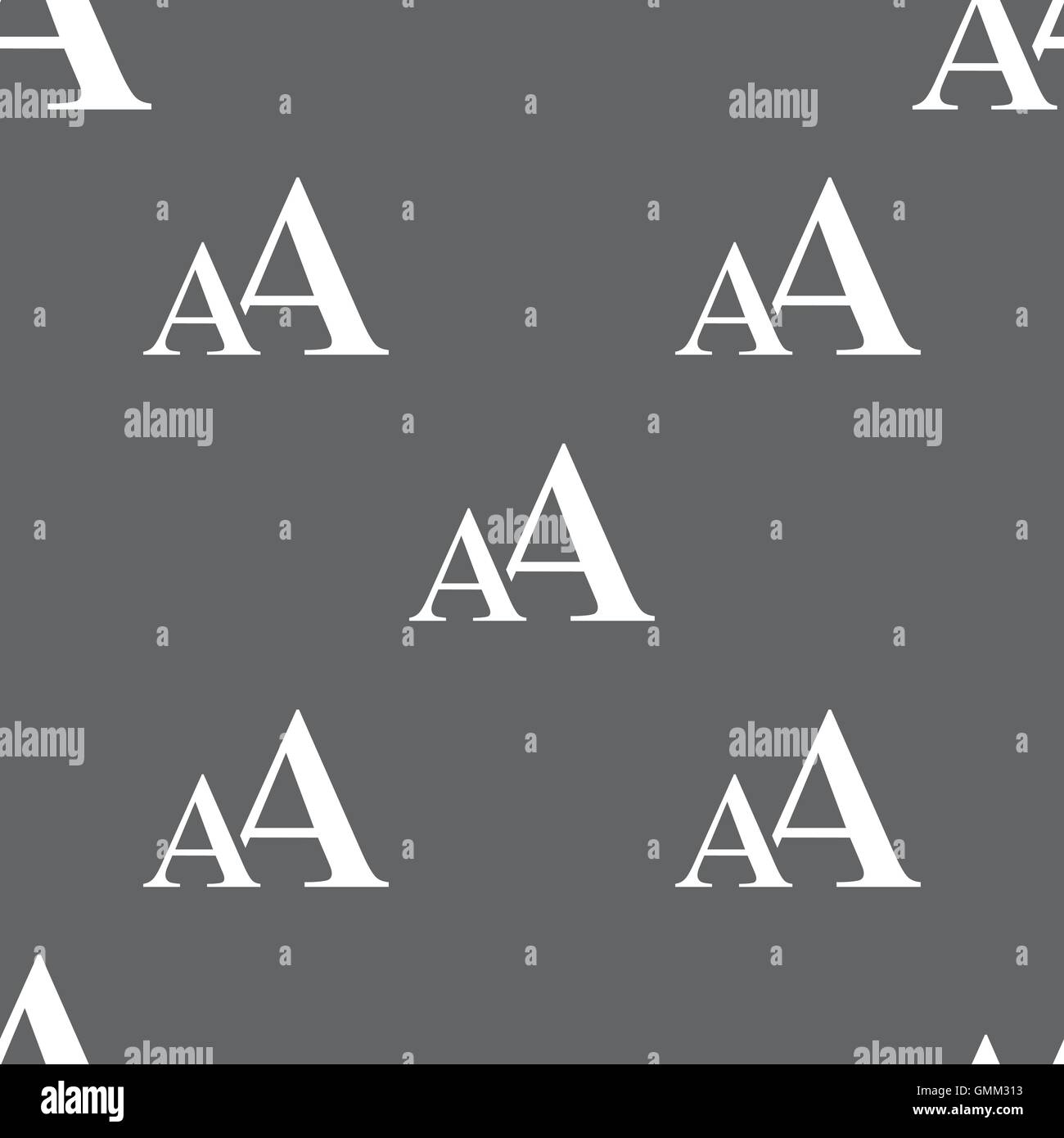 Enlarge font, AA icon sign. Seamless pattern on a gray background ...