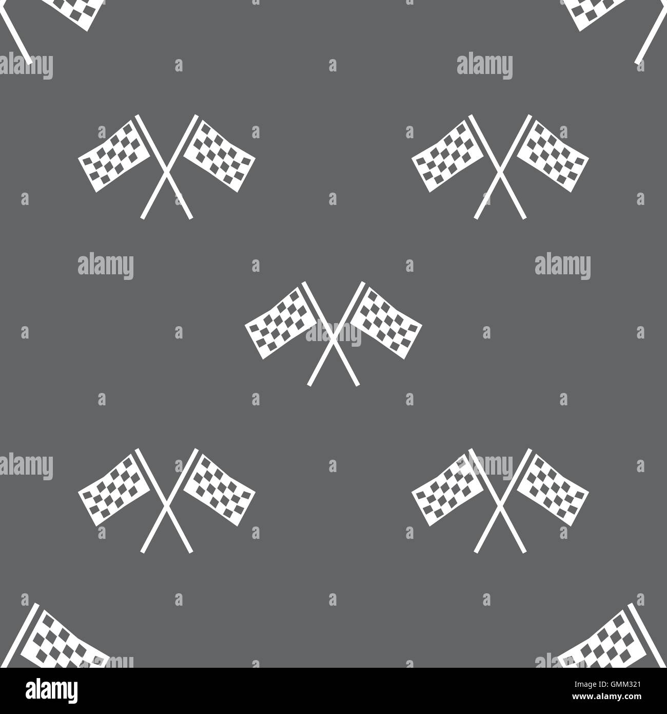 Race Flag Finish icon sign. Seamless pattern on a gray background ...