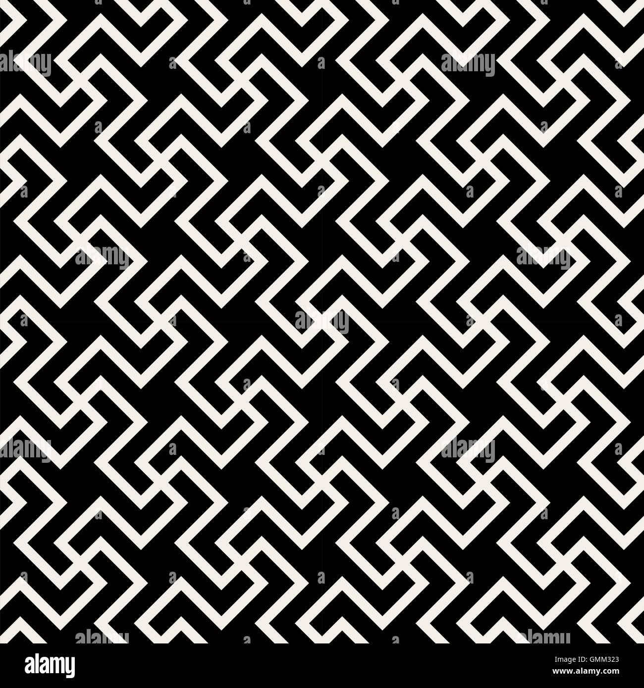 Vector Seamless Black And White Abstract Geometric Cross Tiling Line ...
