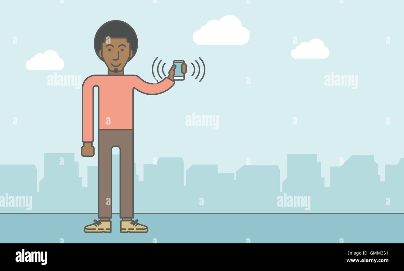 African mobile phone city Stock Vector Images - Alamy