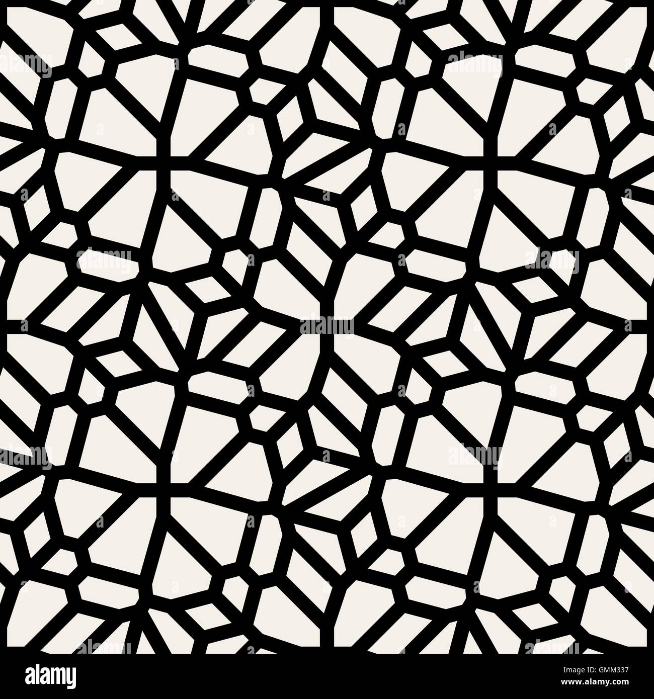 Vector Seamless Black And White Floral Lace Line Tiling Pattern Stock ...