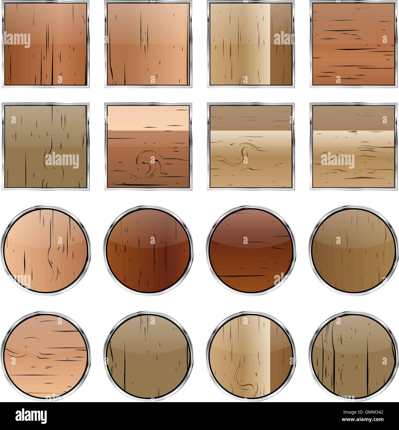 A set of wooden buttons, vector Stock Vector Image & Art - Alamy