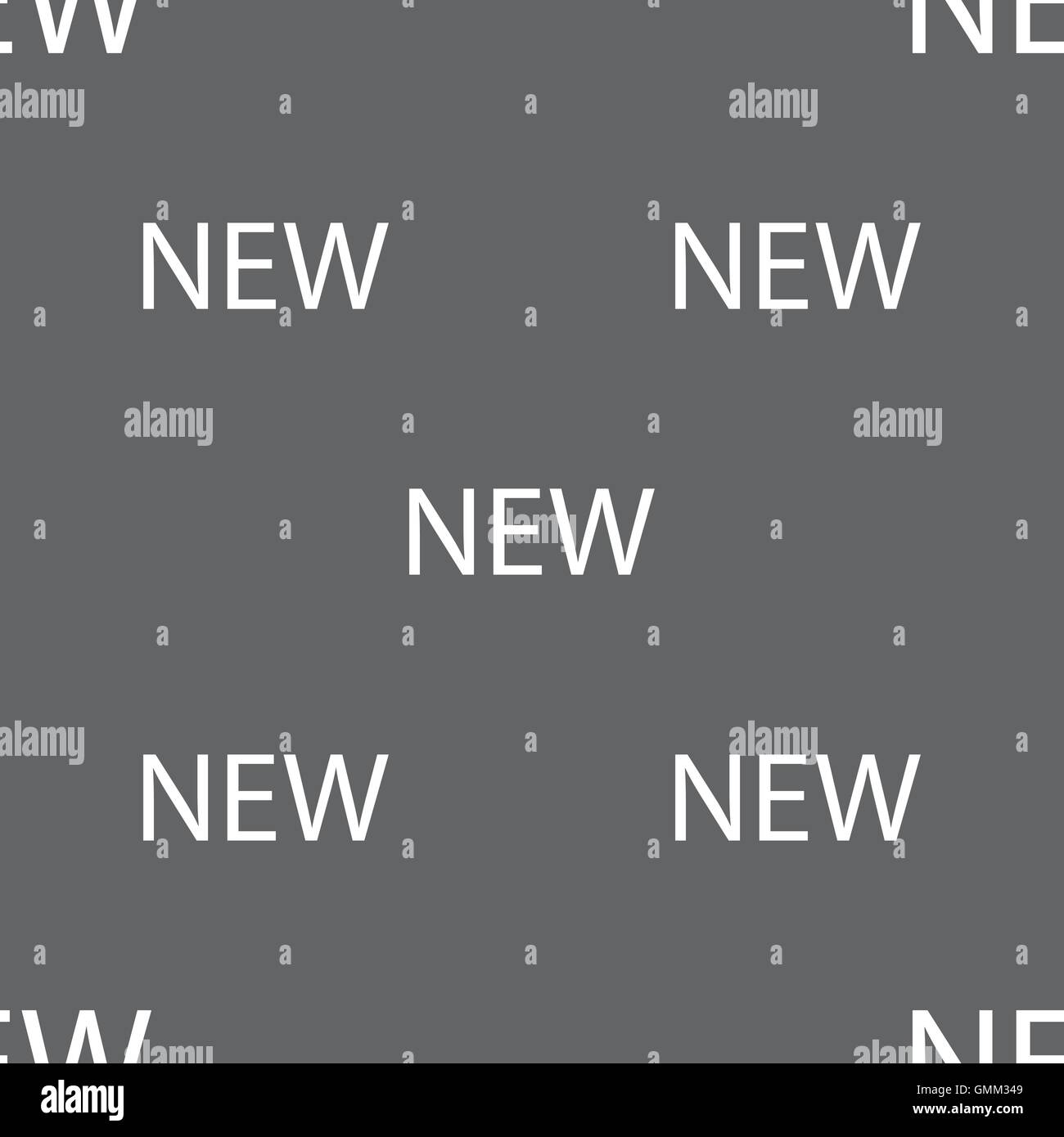 New sign icon. arrival button symbol. Seamless pattern on a gray ...