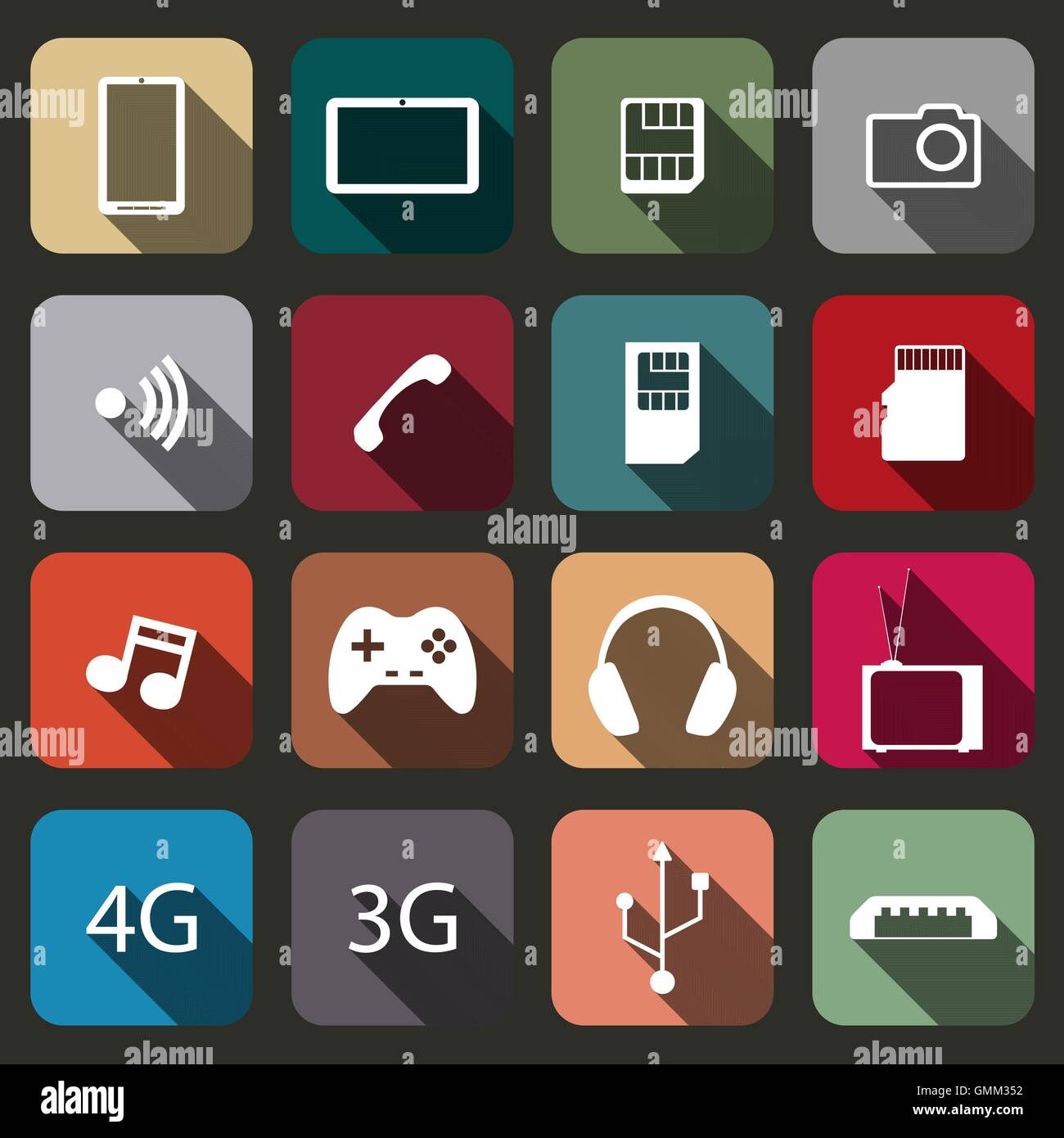 A set of mobile icons, vector illustration Stock Vector Image & Art - Alamy