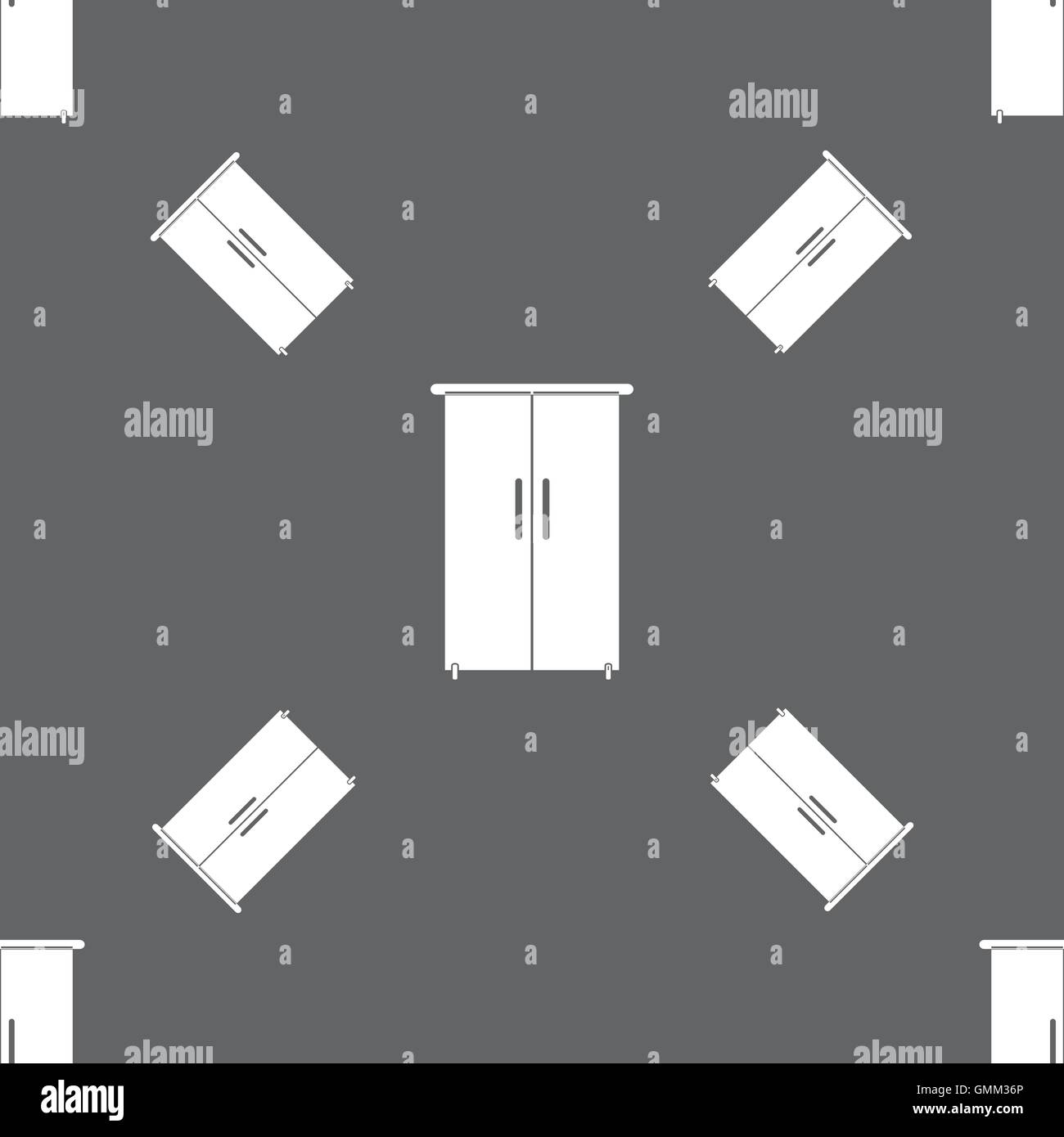 Cupboard icon sign. Seamless pattern on a gray background. Vector Stock ...