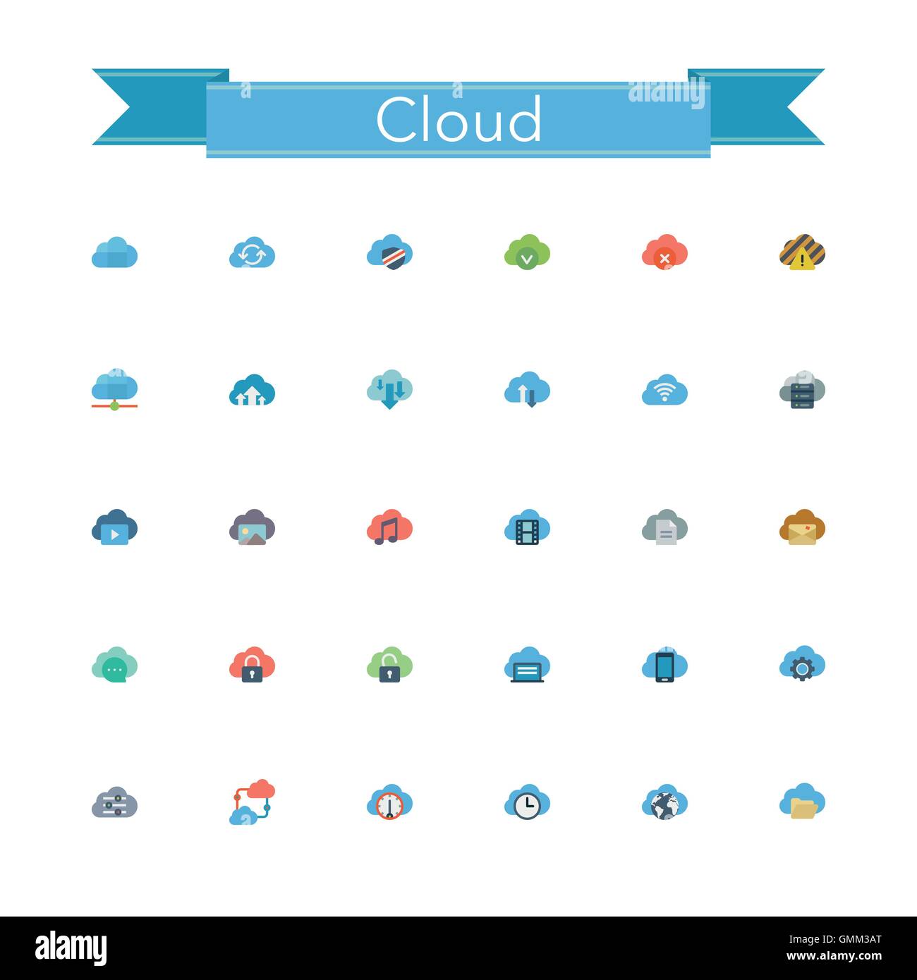 Cloud and multimedia icons hi-res stock photography and images - Alamy