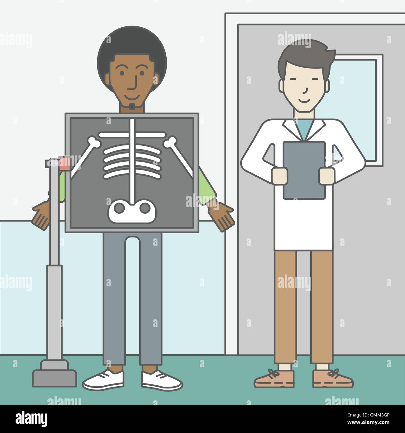 Patient during x-ray procedure Stock Vector Image & Art - Alamy