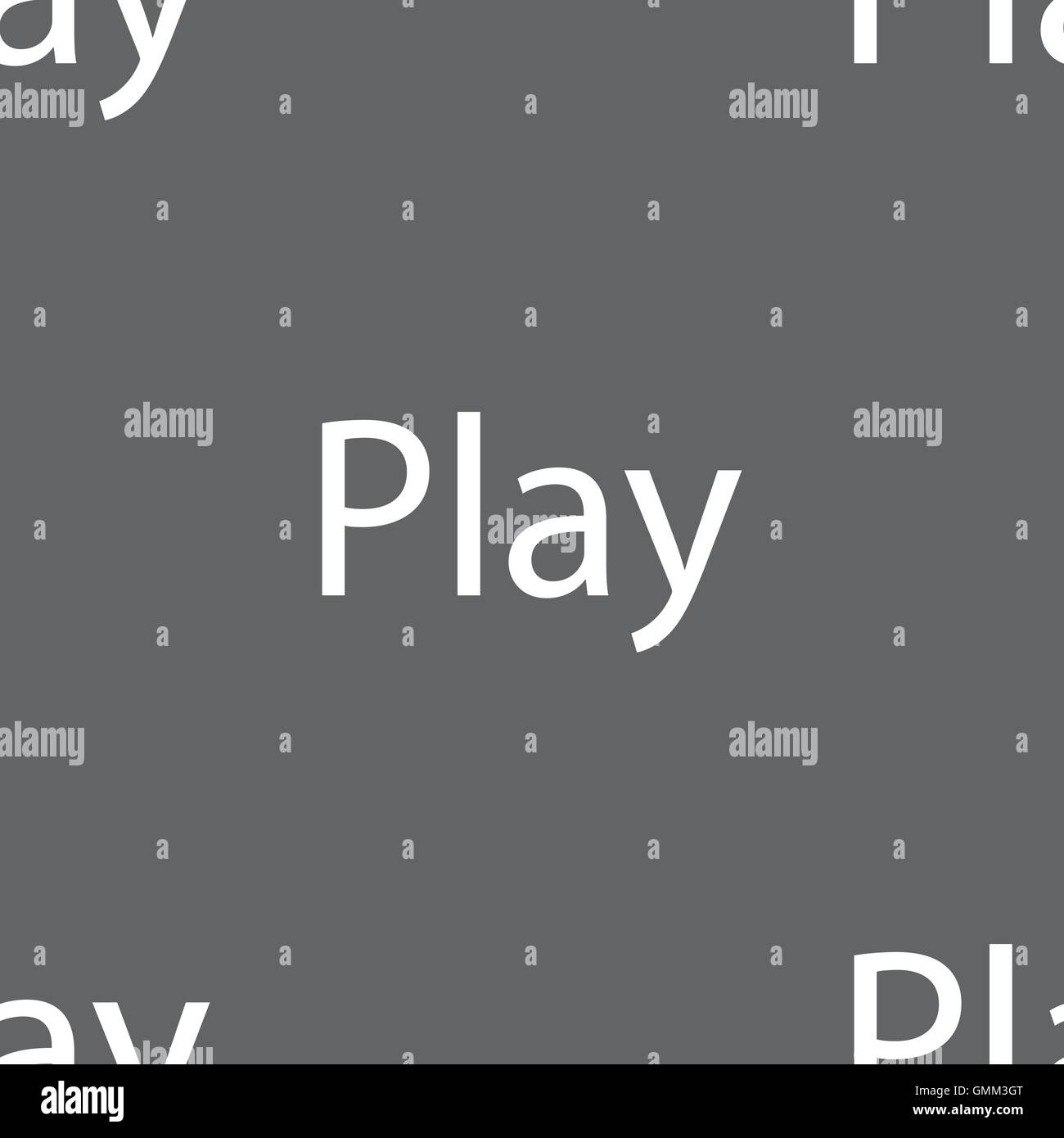 Play sign icon. symbol. Seamless pattern on a gray background. Vector ...