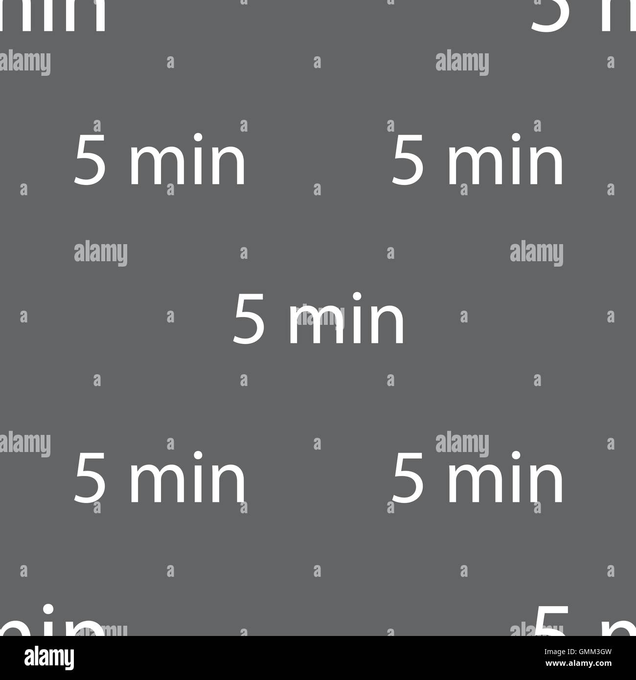 Five minutes sign icon. Seamless pattern on a gray background. Vector ...
