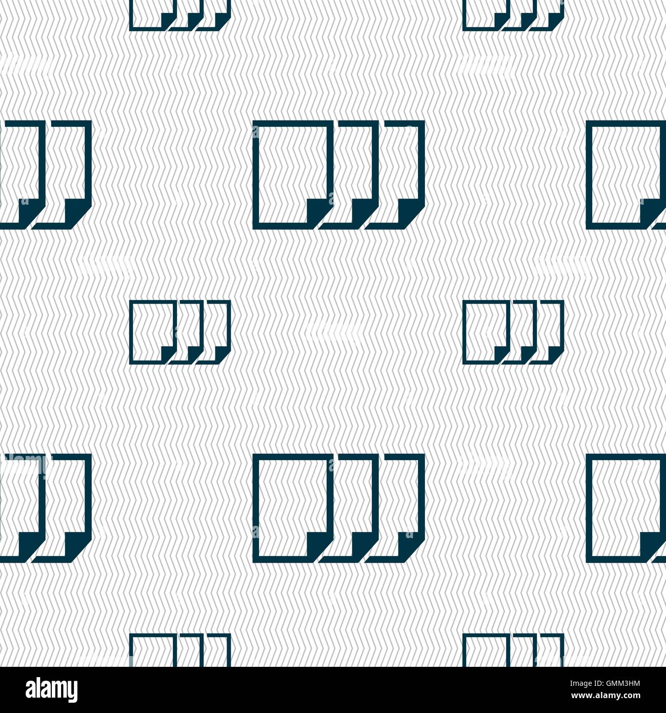 Copy File Sign Icon Duplicate Document Symbol Seamless Pattern With Geometric Texture Vector