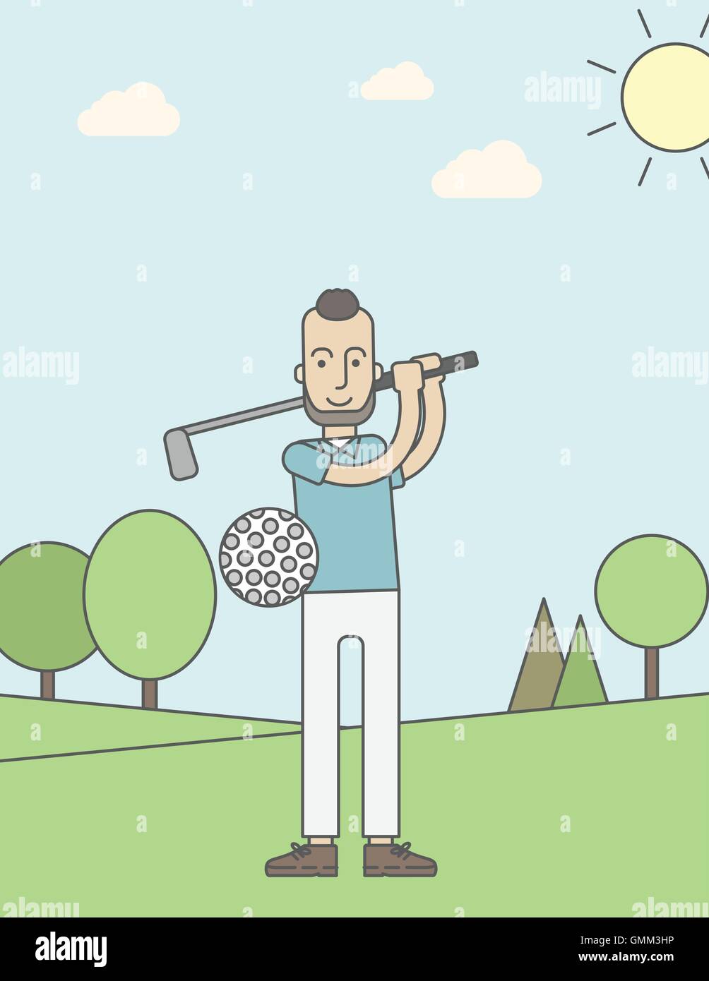 Golf player man Stock Vector Image & Art - Alamy