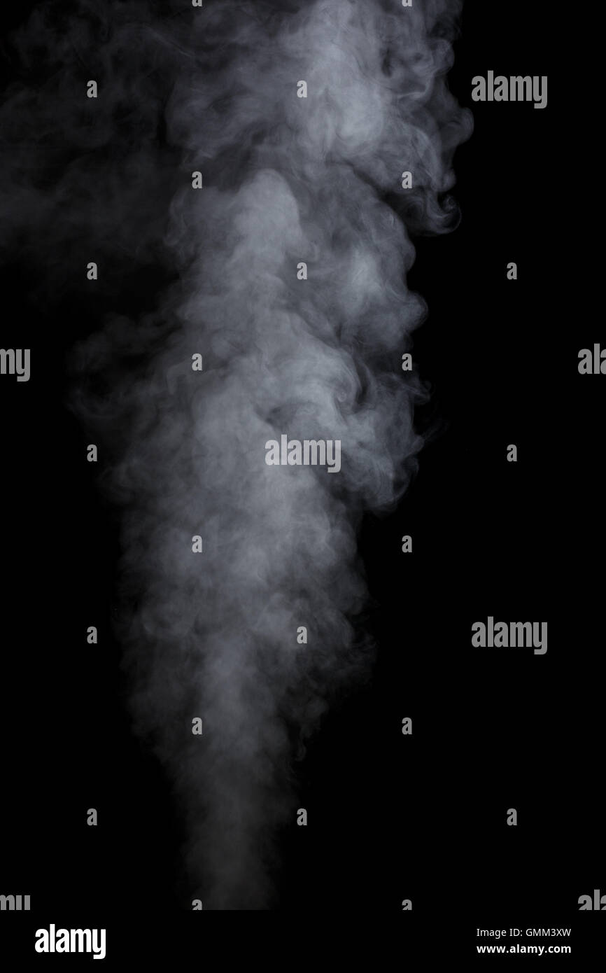 Abstract white water vapor on a black background. Texture. Design ...