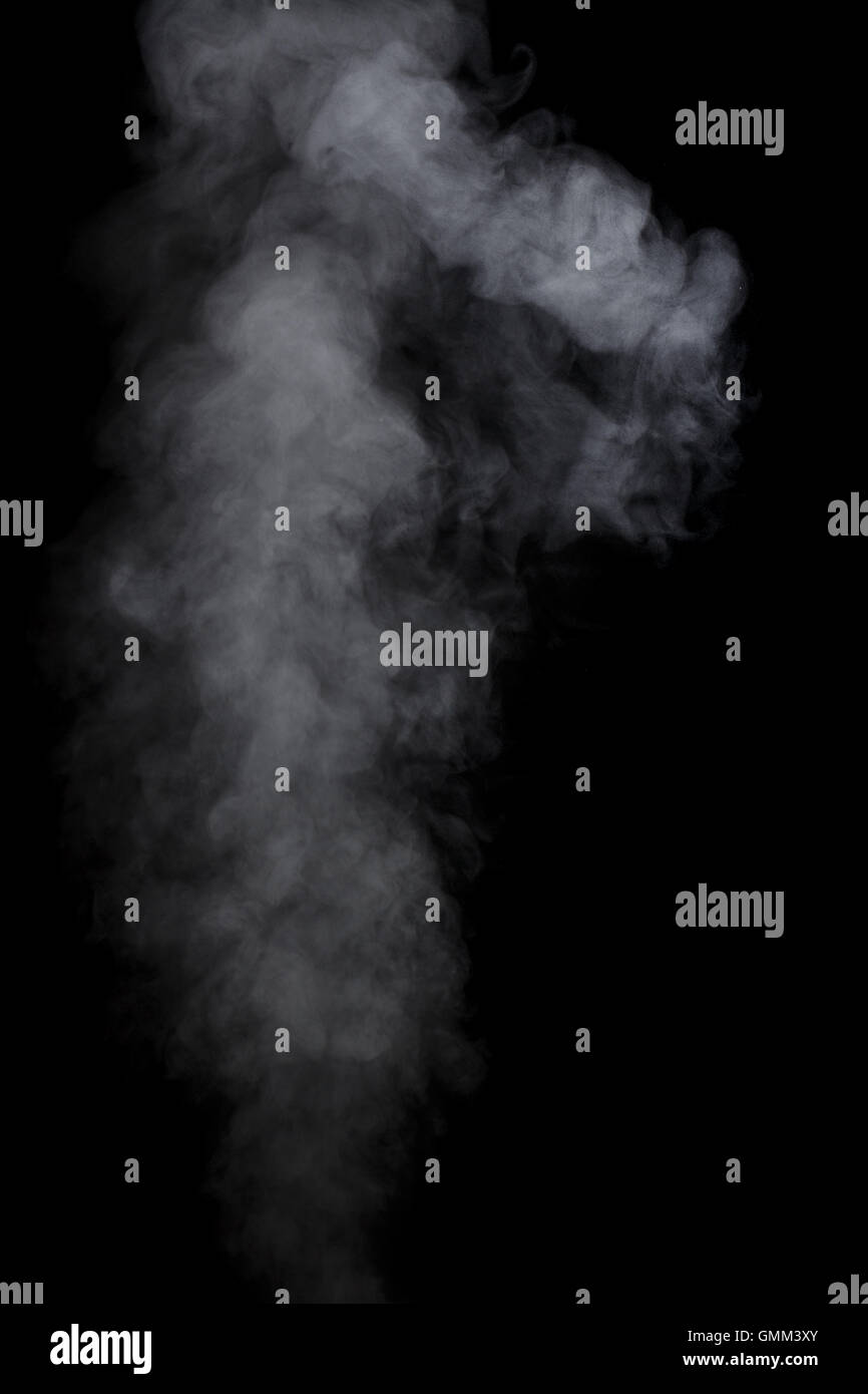 Abstract white water vapor on a black background. Texture. Design ...