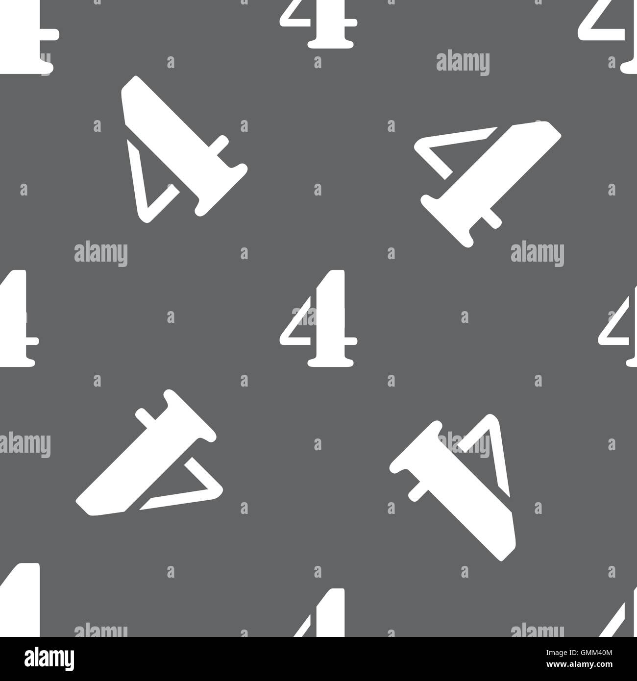 number four icon sign. Seamless pattern on a gray background. Vector ...
