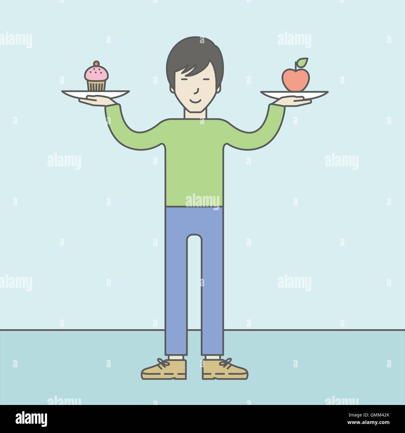 Person eating cake Stock Vector Images - Alamy