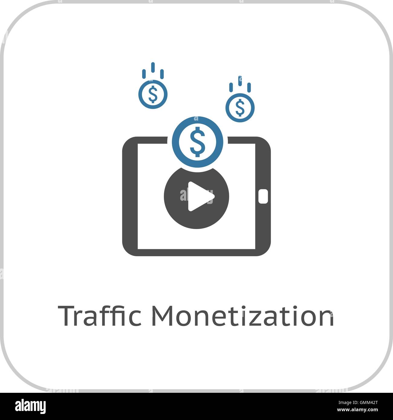 Traffic Monetization Icon. Business Concept. Flat Design Stock Vector ...