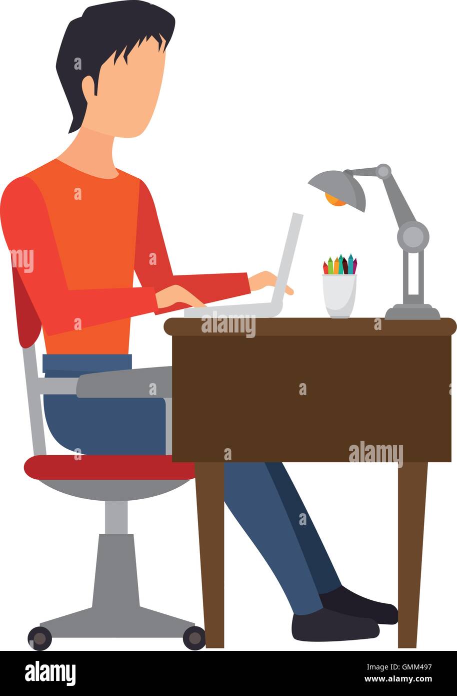 work office desk Stock Vector Image & Art - Alamy