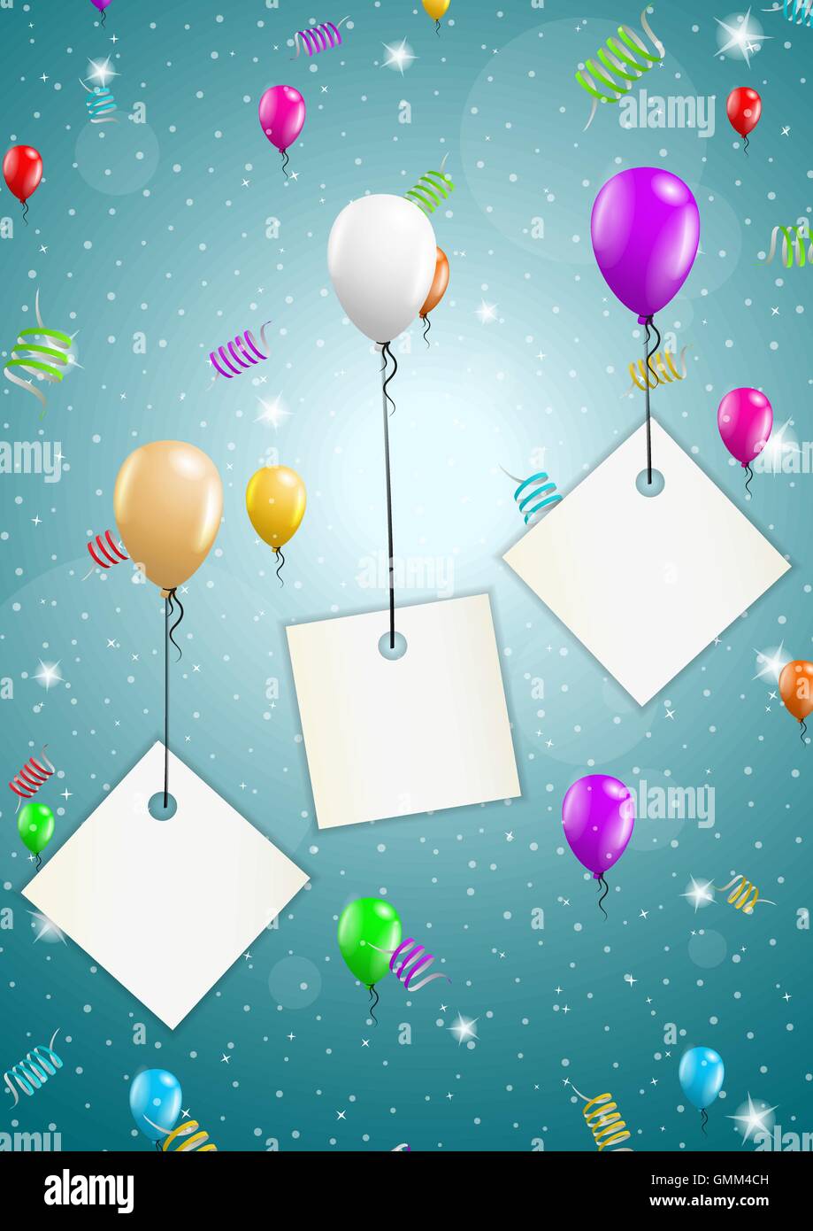 flying balloons with blank papers Stock Vector Image & Art - Alamy