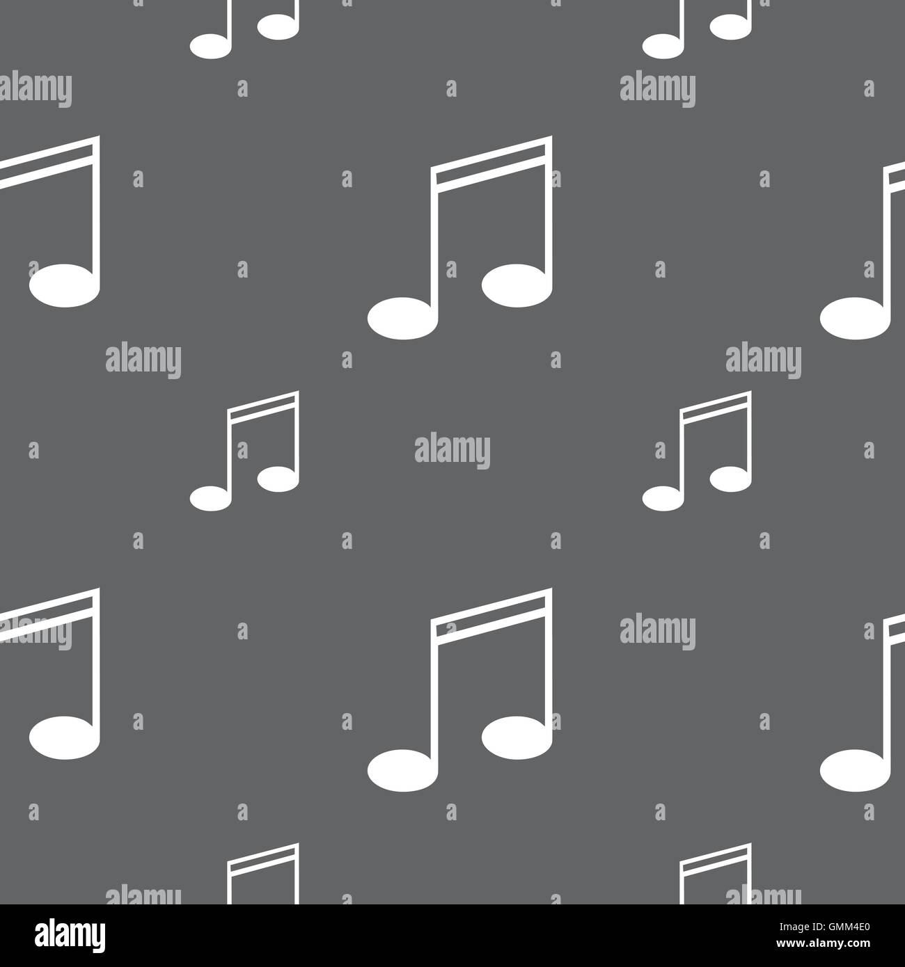 Music note sign icon. Musical symbol. Seamless pattern on a gray ...
