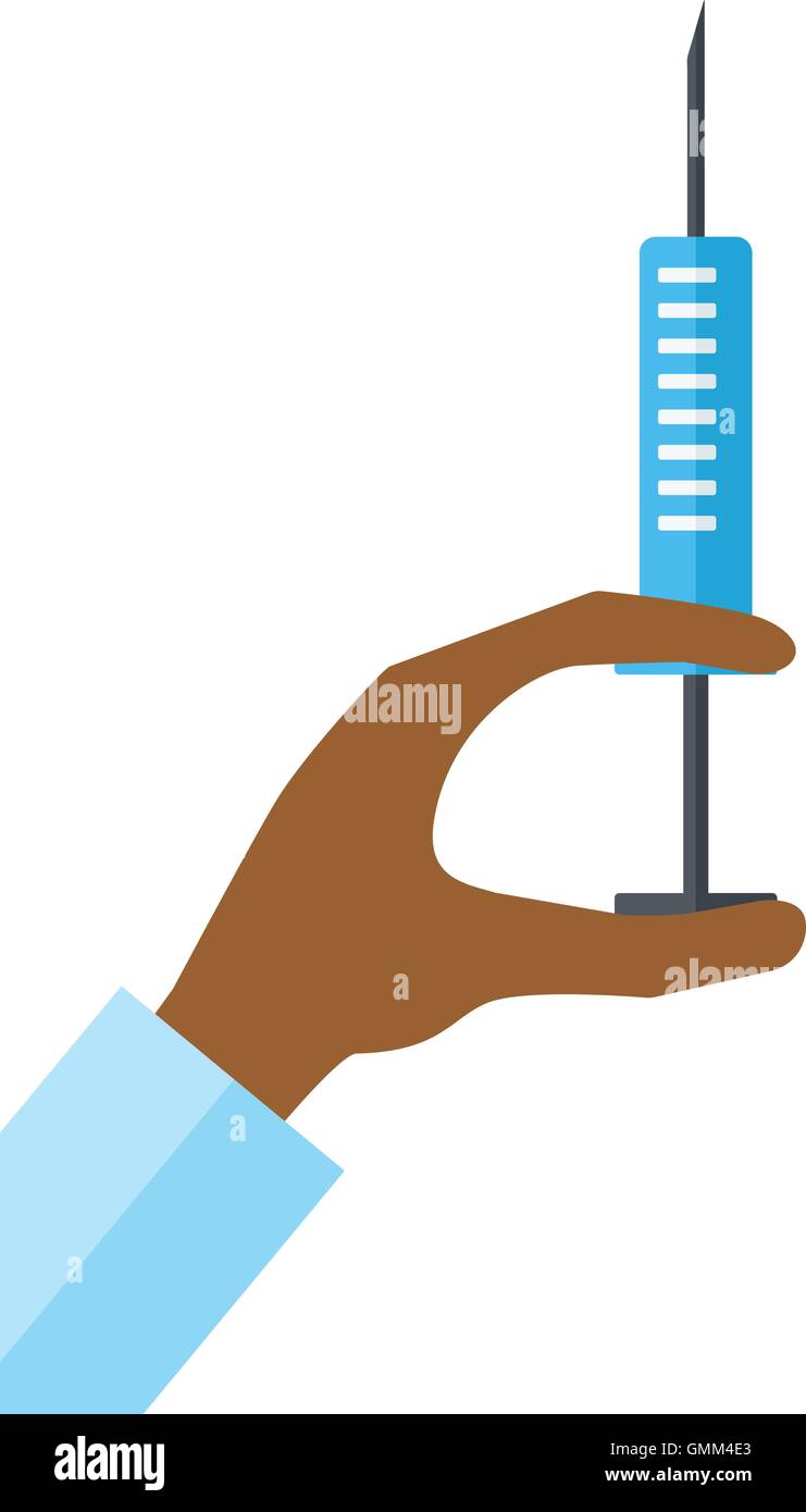 Hand holding syringe Stock Vector Image & Art - Alamy