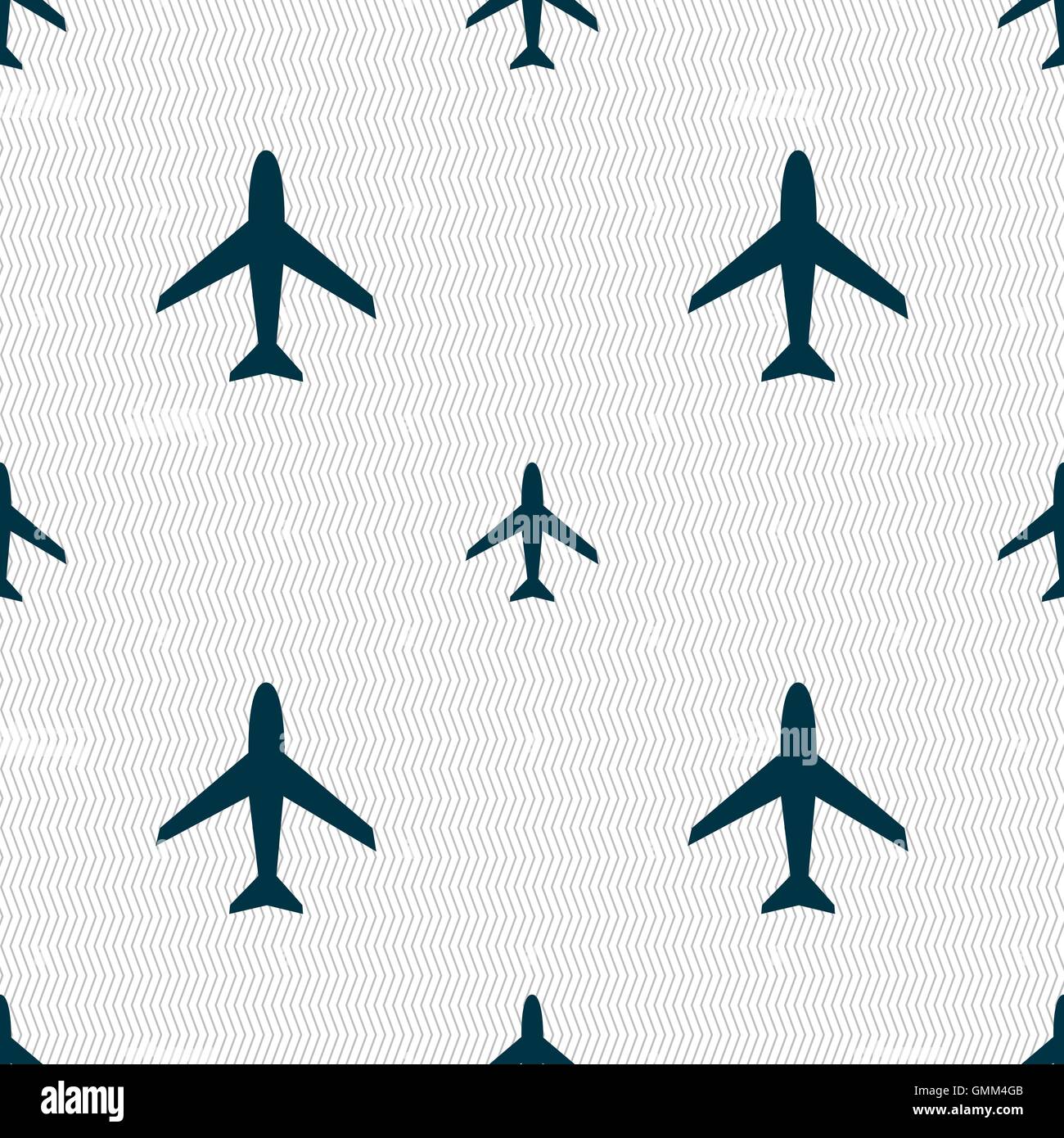 Airplane sign. Plane symbol. Travel icon. Flight flat label. Seamless ...